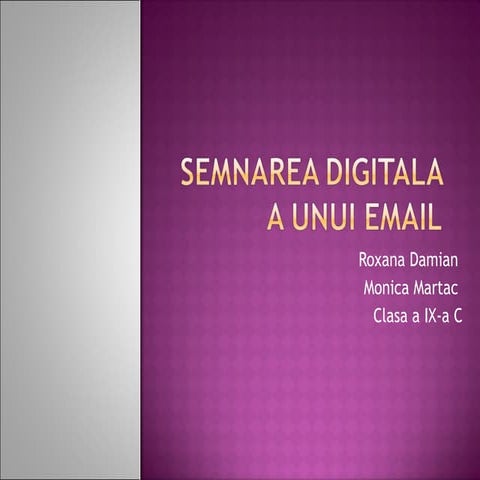 Semnarea digitala a unui email | PPT