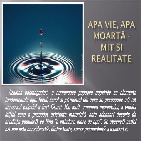 Apa vie, apa moarta mit si realitate | PPT