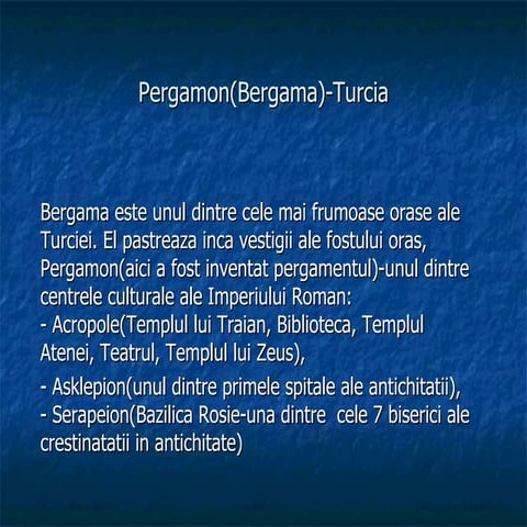 Pergamon, orasul pergamentului | PPT