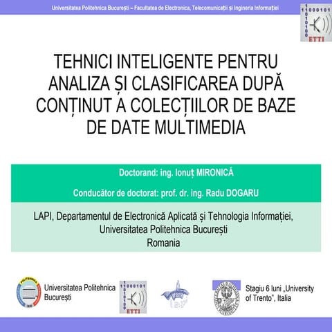Prezentare Doctorat Ionut Mironica | PPT