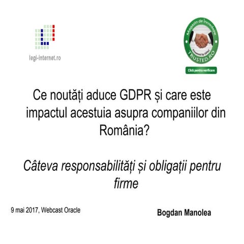 Prezentare introductiva GDPR | PDF