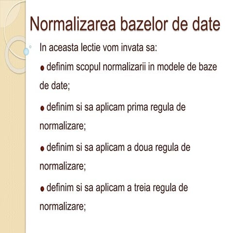 Prezentare Normalizare Si Cele Trei Reguli | PPSX