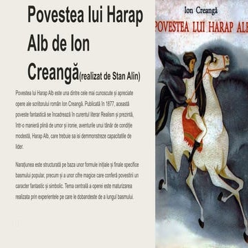 Prezentare Povestea lui Harap Alb de Ion Creangă | PPTX