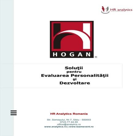 Prezentare Solutii De Evaluare HOGAN ASSESSMENT SYSTEM - HR Analytics | PDF