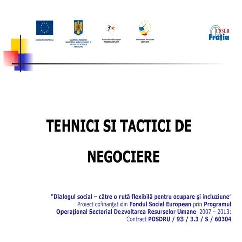 Prezentare tehnici si tactici de negociere | PPT