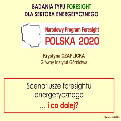 NPF Polska 2020, prezentacja prof. Michała Kleibera | PDF
