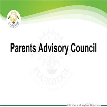 Prez for parents advisory group | PDF