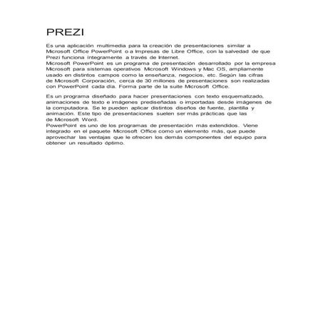 Prezi | DOCX | Computing | Technology & Computing