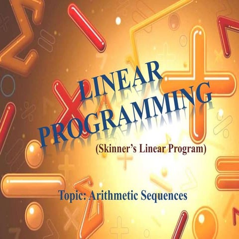 LINEAR PROGRAMMING-Arithmetic Sequences | PPTX