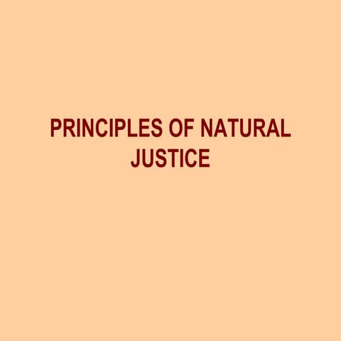 Principle of natural justice | PDF