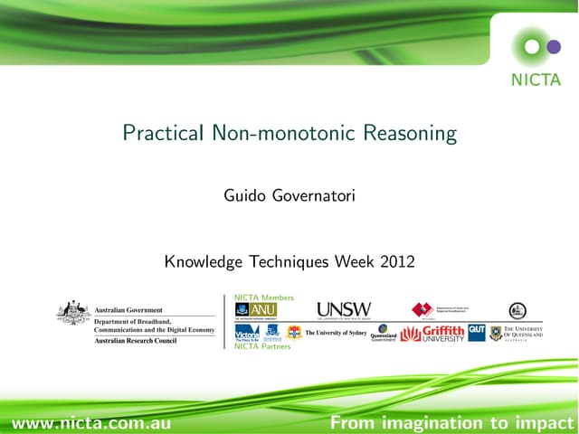 Practical Non-Monotonic Reasoning | PPT Practical Non-Monotonic Reasoning | PPT