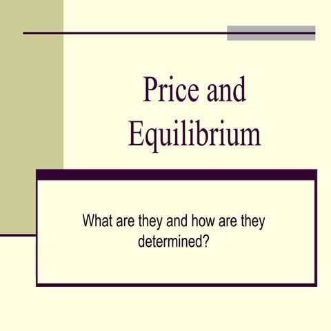 Price and Equilibrium | PPT