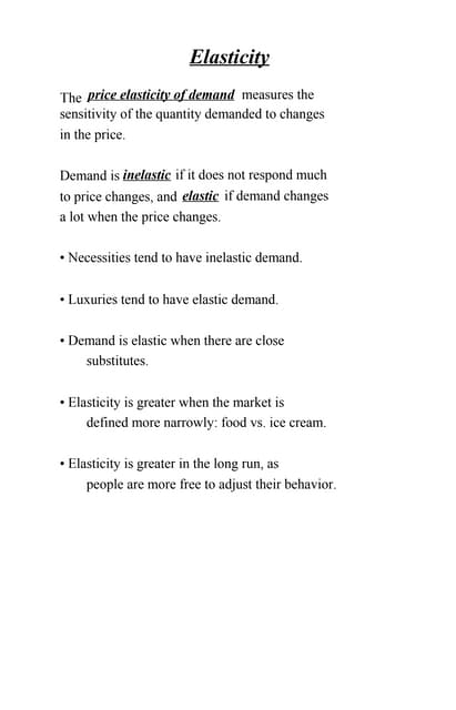 Principles of Microeconomics Midterm 2 "Cheat Sheet" | PDF
