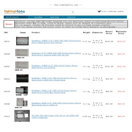 Camera Accessories Wholesale Pricelist | PDF