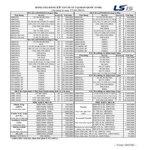 Ls Price List 15 4 2015 Pdf