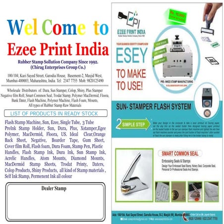 PRE INK STAMPS By Ezee Print India | PPT