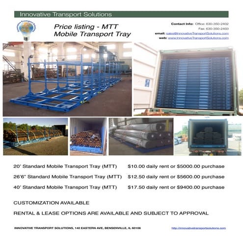 Rent, Lease or Purchase - Mobile Transport Tray | PDF