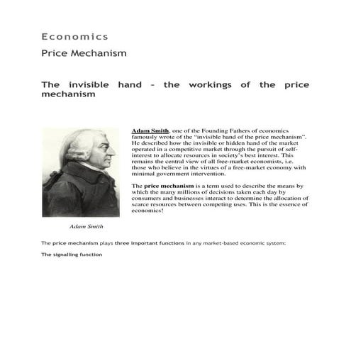 Economics - Price mechanism | PDF
