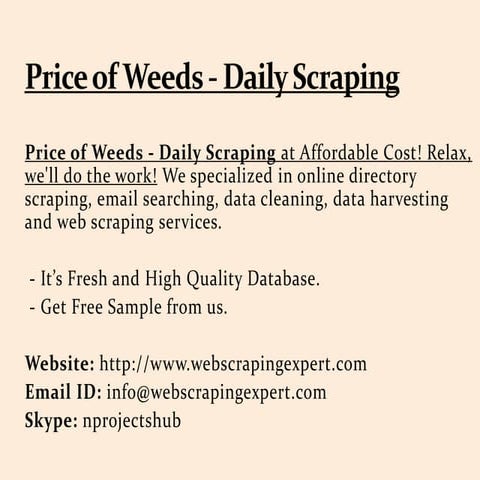 Price of Weeds - Daily Scraping | PPT