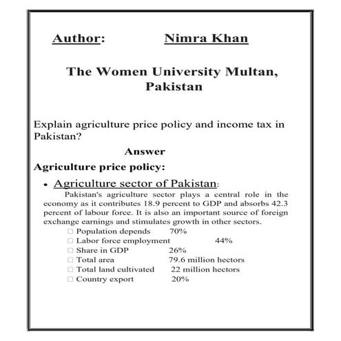 Price policy ,income tax manufacturing and primary goods | PDF