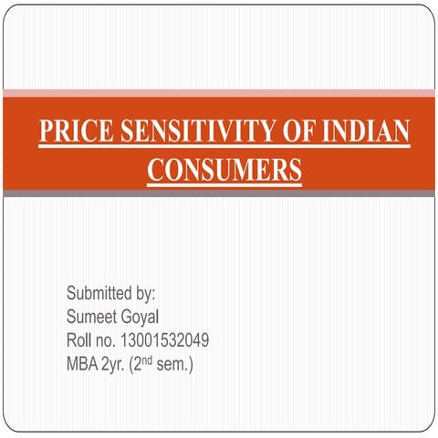 Price sensitivity of indian consumers | PPTX