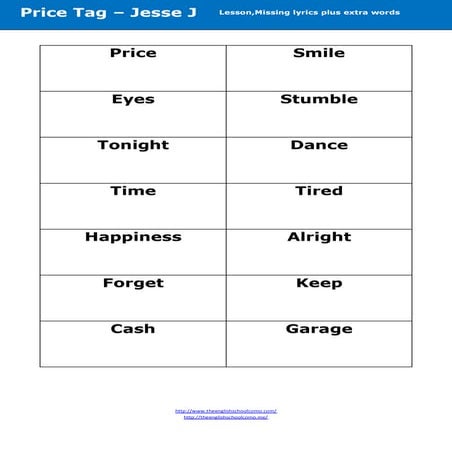 Price tag words | PDF