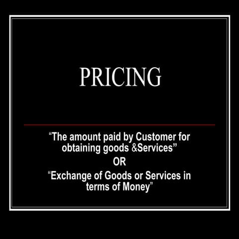 Marketing mix pricing | PPT