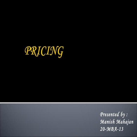 Pricing | PPT