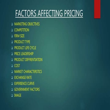 factors affecting Pricing | PPTX