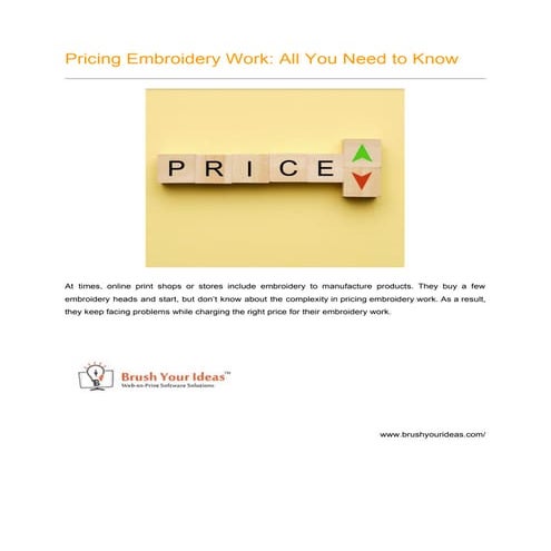Pricing embroidery work all you need to know | PDF