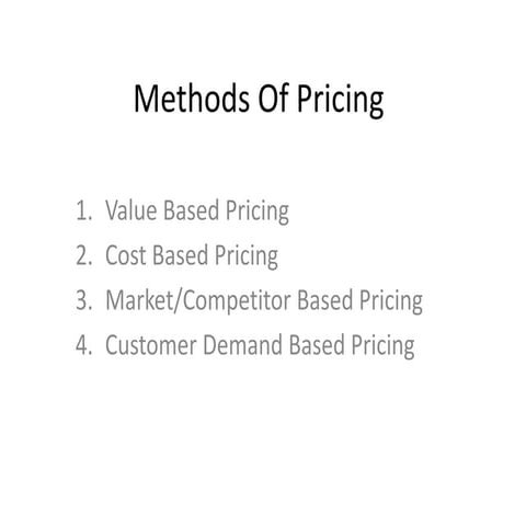 Pricing methods | PPTX