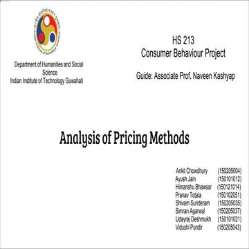 Analysis of Pricing Methods | PPTX
