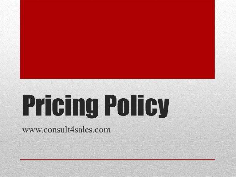 Pricing policy