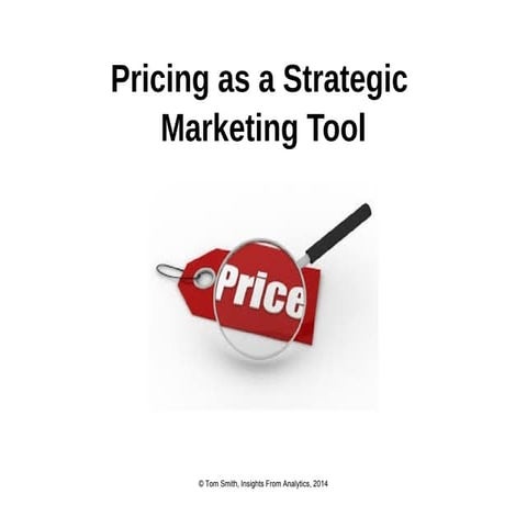 Pricing As A Strategic Marketing Tool | PPT