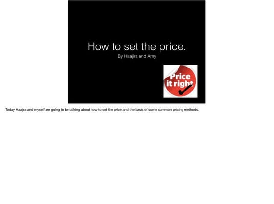 Costing and pricing | PPTX