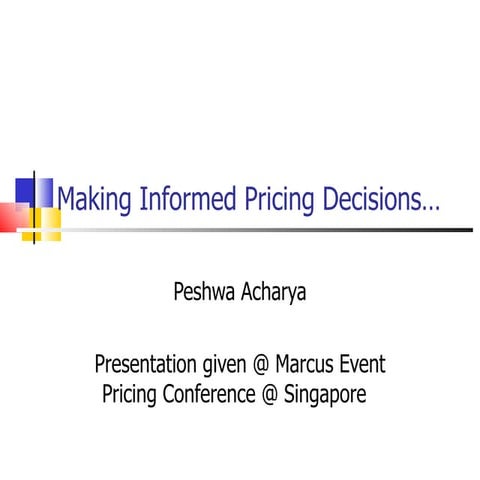Pricing Presentation@Singapore | PPT