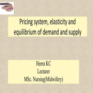 Pricing system, elasticity and equilibrium in demand and supply | PDF ...