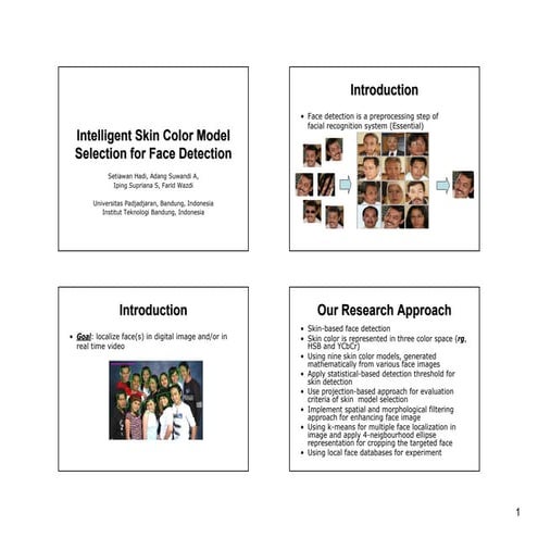 Intelligent Skin Color Model Selection For Face Detection Ppt 5083