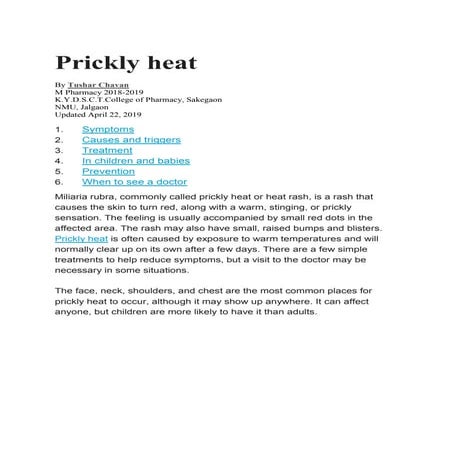 prickly heat | PDF