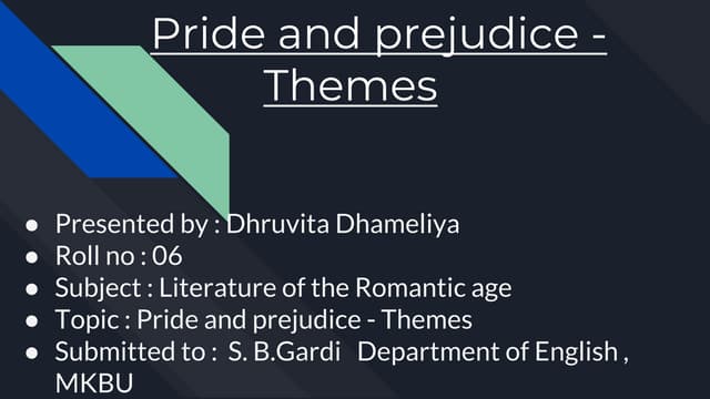 Jane Austen's Pride and Prejudice | PPTX