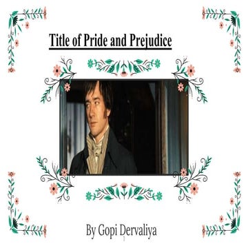 'Pride and Prejudice' - Paper 103 | PPT