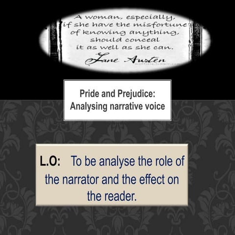 Pride and Prejudice-narrative voice and chapter 1 | PPTX