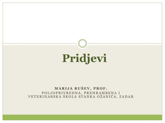Pridjevi - zadaci | PDF