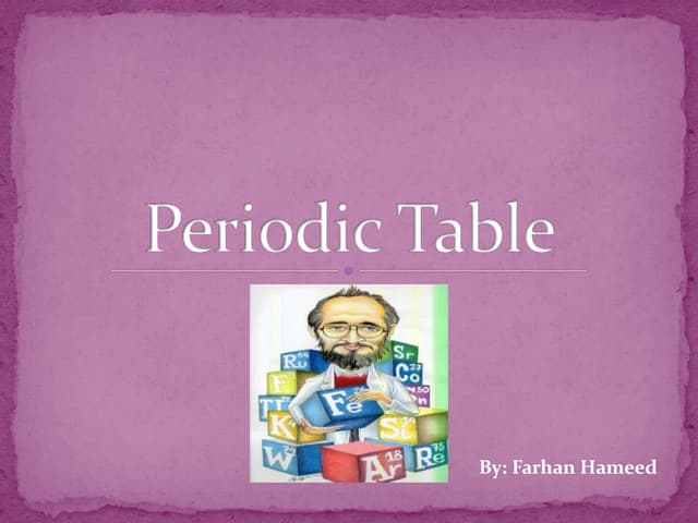 Basic concepts of modern periodic table | PPTX