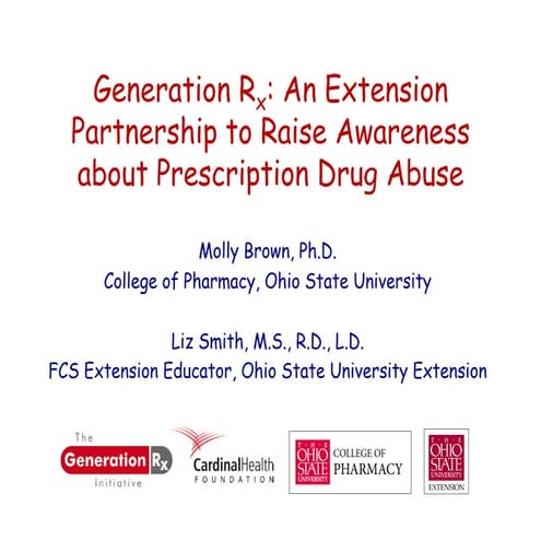 Generation Rx: An Extension Partnership to Raise Awareness about ...