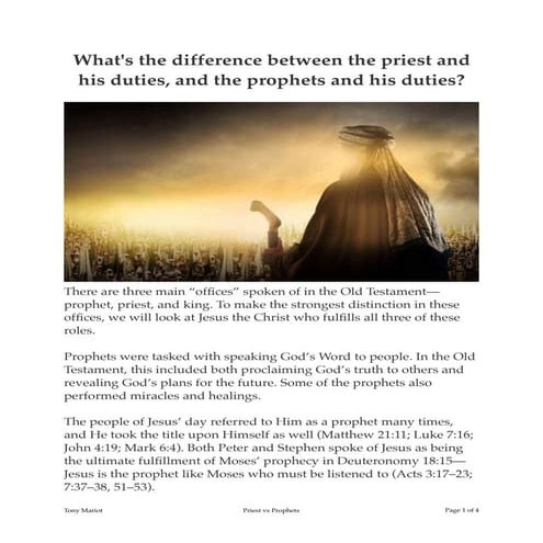 Priest vs Prophets | PDF