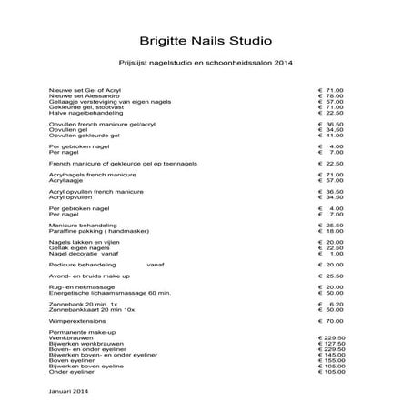 Prijslijst brigitte-nails-studio-20142 | PDF