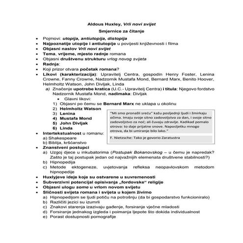 Prilog 5, Projektni zadaci Huxley | PDF