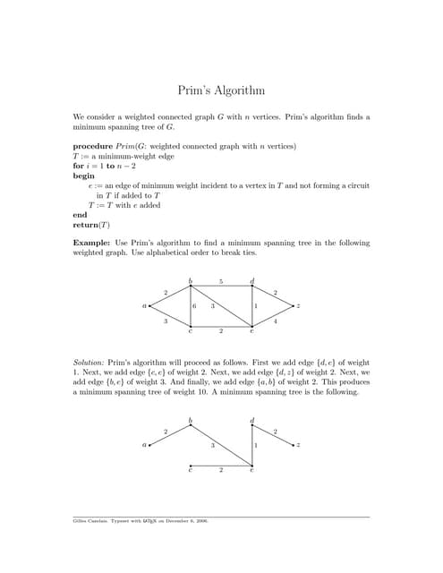 Prim algorithm | PDF Prim algorithm | PDF