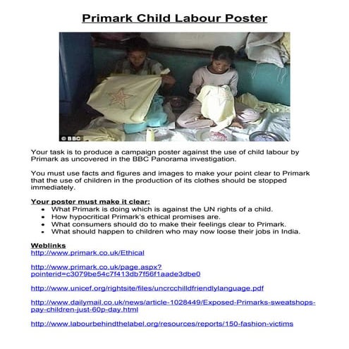 Primark child labour poster | DOC